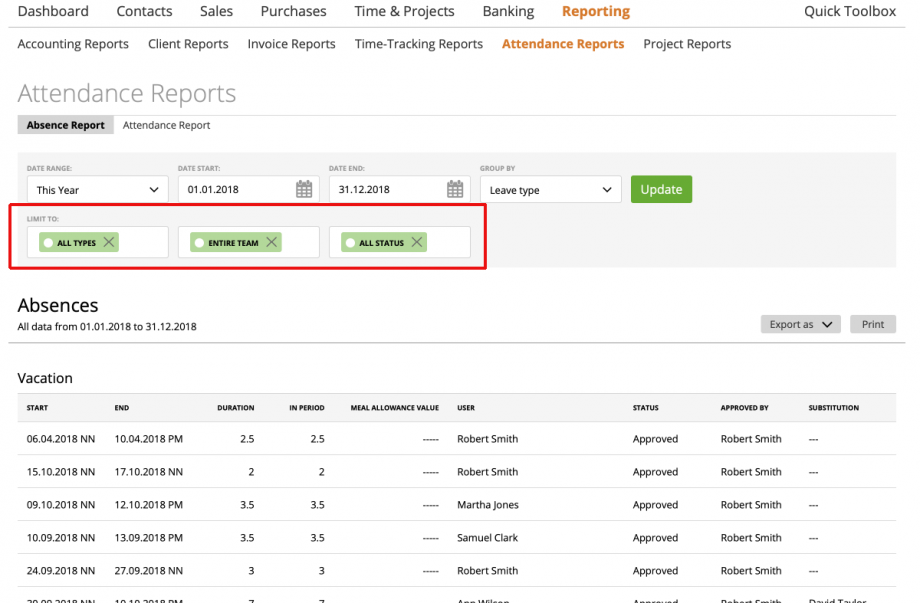 Absence Report – Zistemo Knowledge Base