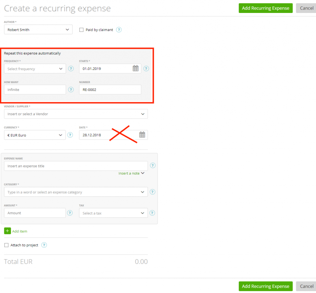Recurring Expenses – Zistemo Knowledge Base