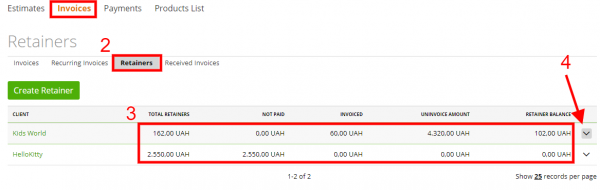 Retainer Grid – Zistemo Knowledge Base