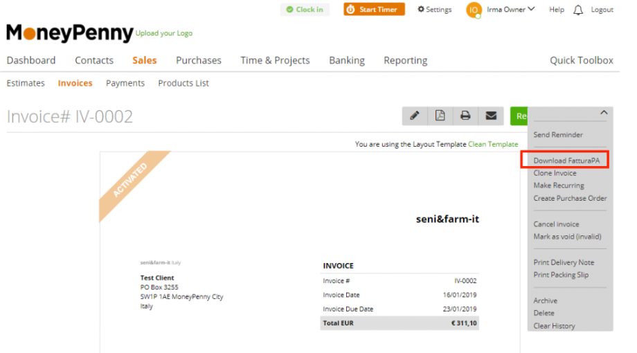 Italian Invoice XML – Zistemo Knowledge Base