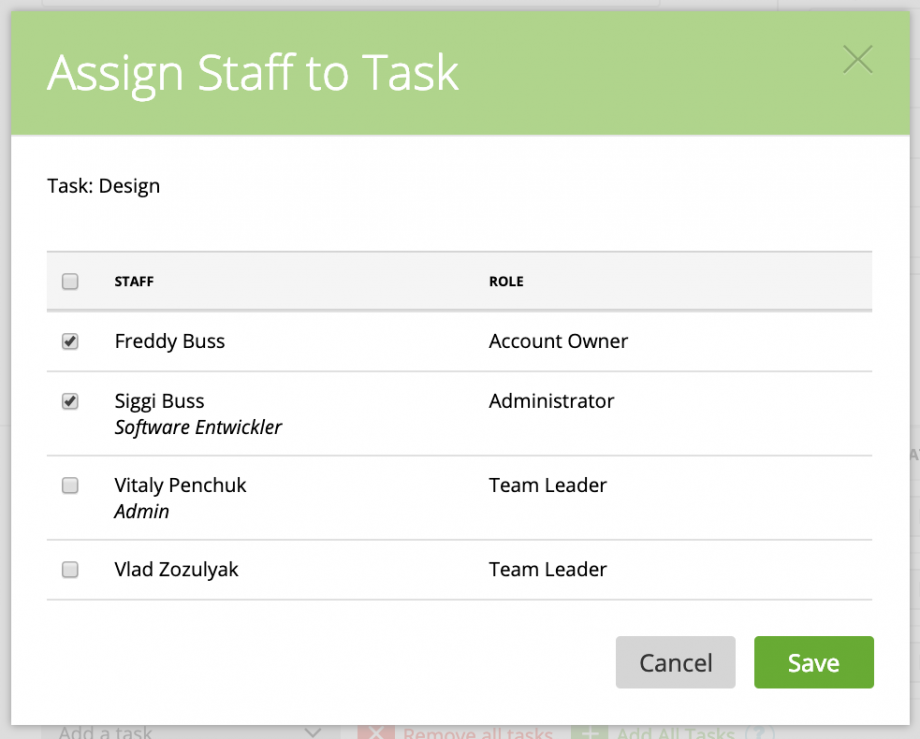 Assign staff to task – Zistemo Knowledge Base
