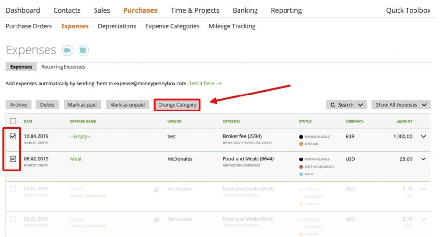 Expense Categories – Zistemo Knowledge Base