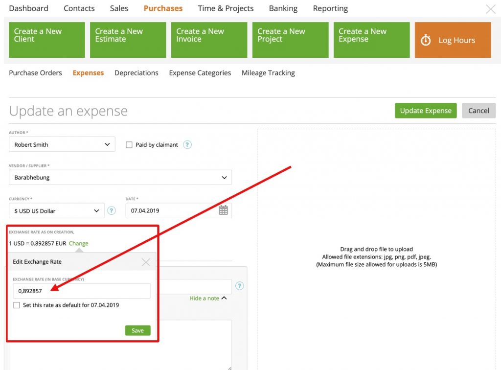 Payment for an Expense – Zistemo Knowledge Base