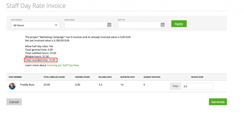 Staff Day Rate – Zistemo Knowledge Base