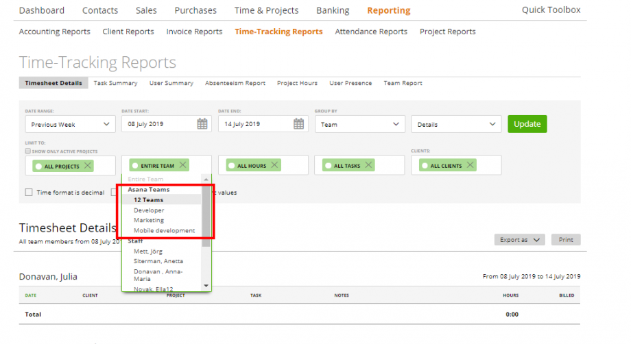 Timesheet Details – Zistemo Knowledge Base