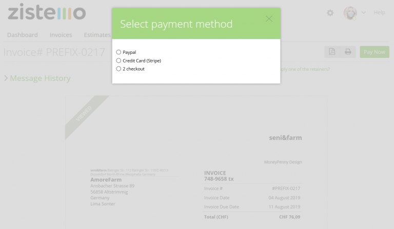 Payments Made by Clients – Zistemo Knowledge Base