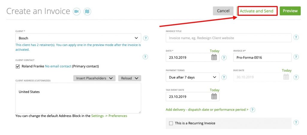 How to use the Retainer for Paying an Invoice? – Zistemo Knowledge Base