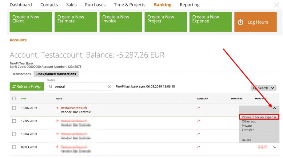 Payment for an Expense – Zistemo Knowledge Base