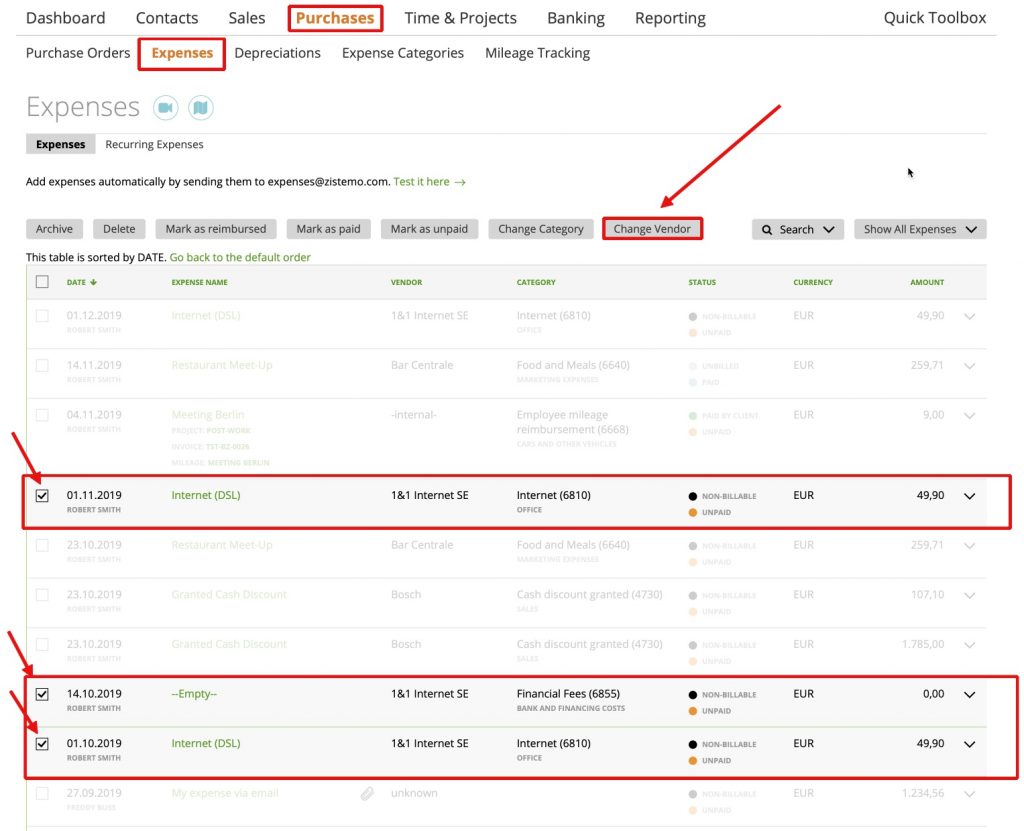 Using Expenses – Zistemo Knowledge Base