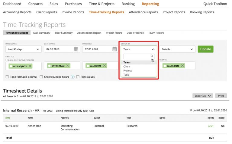 Timesheet Details – Zistemo Knowledge Base