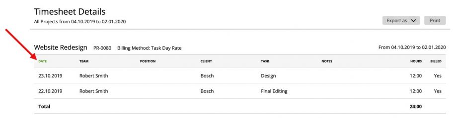 Timesheet Details – Zistemo Knowledge Base