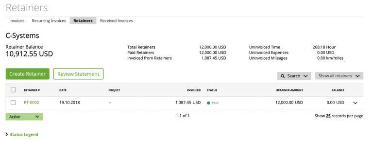 Retainer Grid – Zistemo Knowledge Base