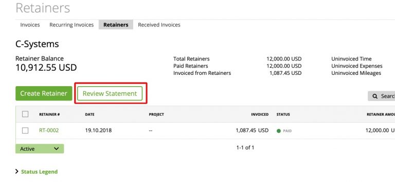Retainer Grid – Zistemo Knowledge Base