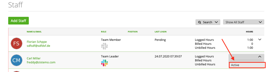 Deactivate Staff/User – Zistemo Knowledge Base