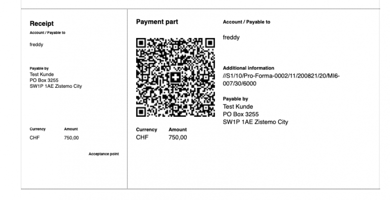 Show QR Code (Swiss) – Zistemo Knowledge Base