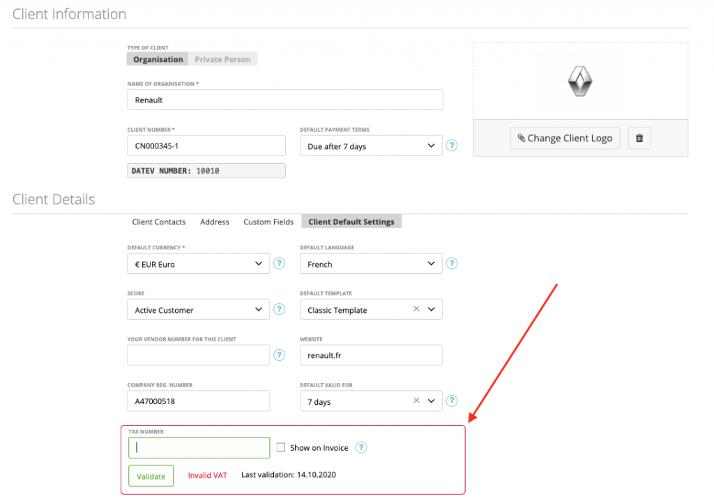 Validate VAT Number – Zistemo Knowledge Base
