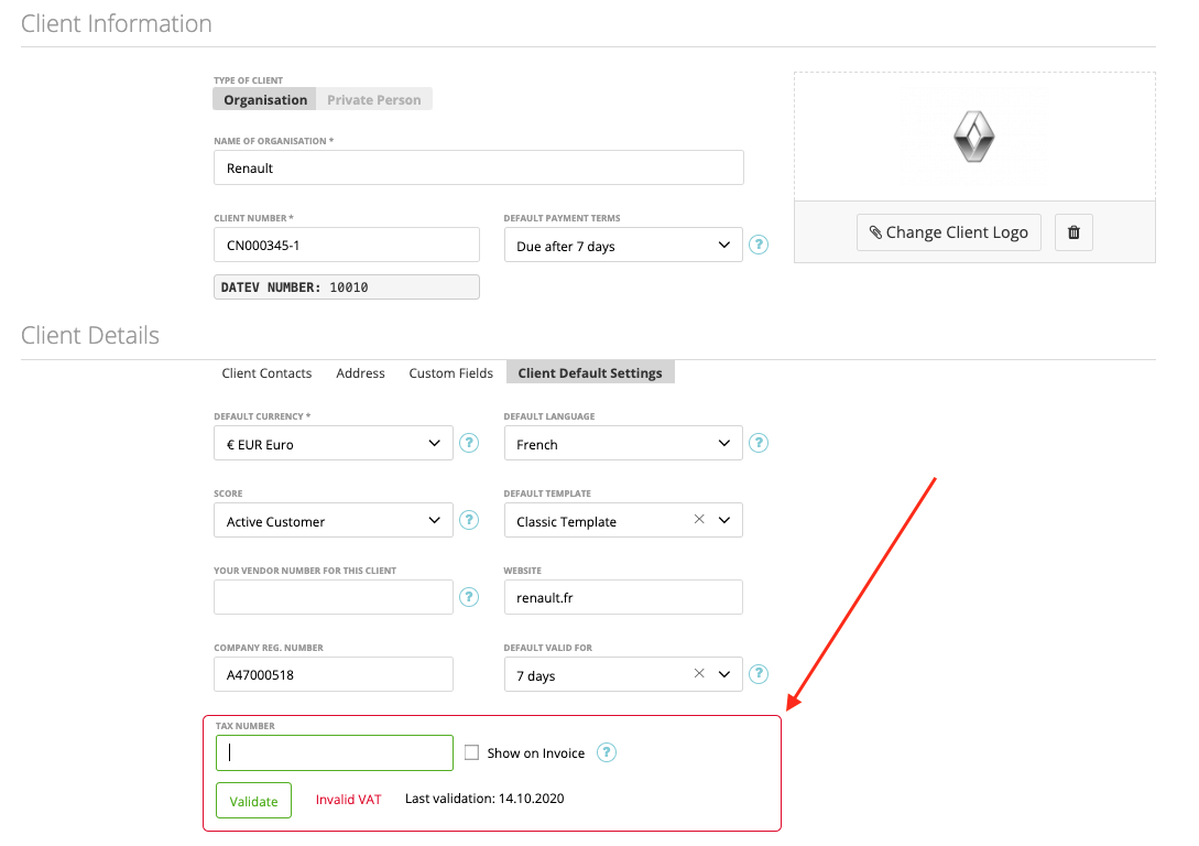Validate Vat Number Zistemo Knowledge Base