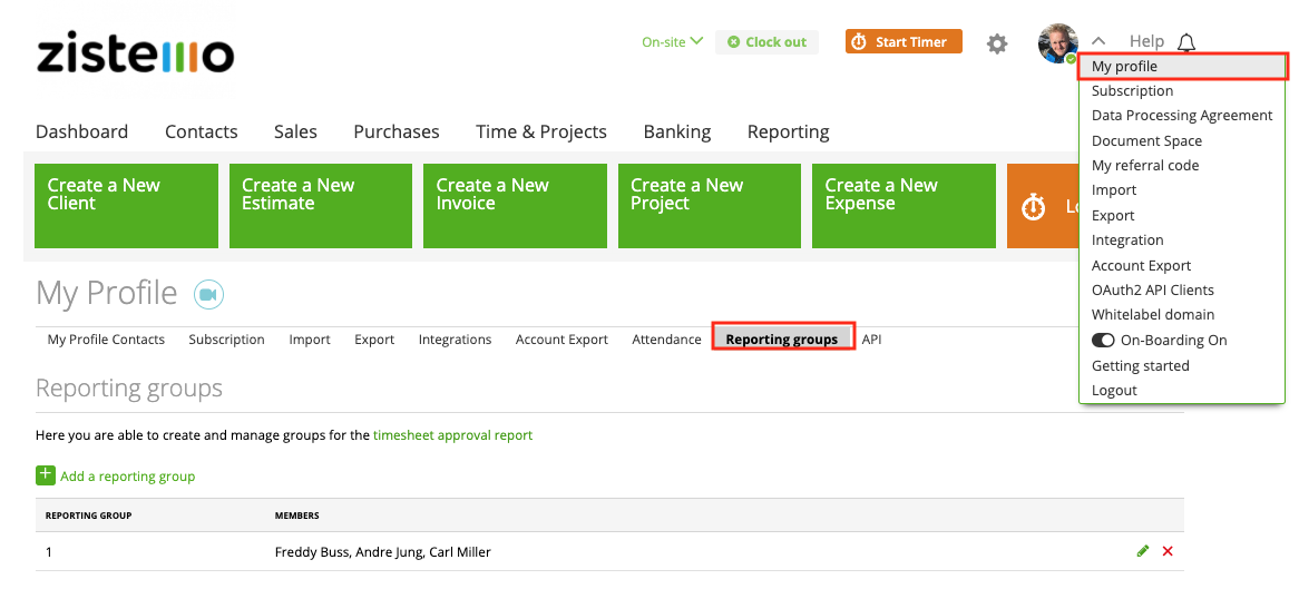 Reporting Group – Zistemo Knowledge Base
