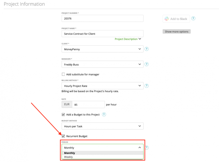 Recurring Budget on Projects – Zistemo Knowledge Base