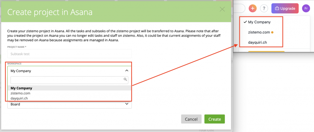 Create Projects in Asana – Zistemo Knowledge Base