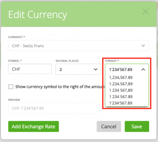 Currency Number Format – Zistemo Knowledge Base