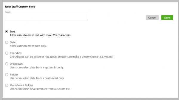 Staff Custom Fields – Zistemo Knowledge Base