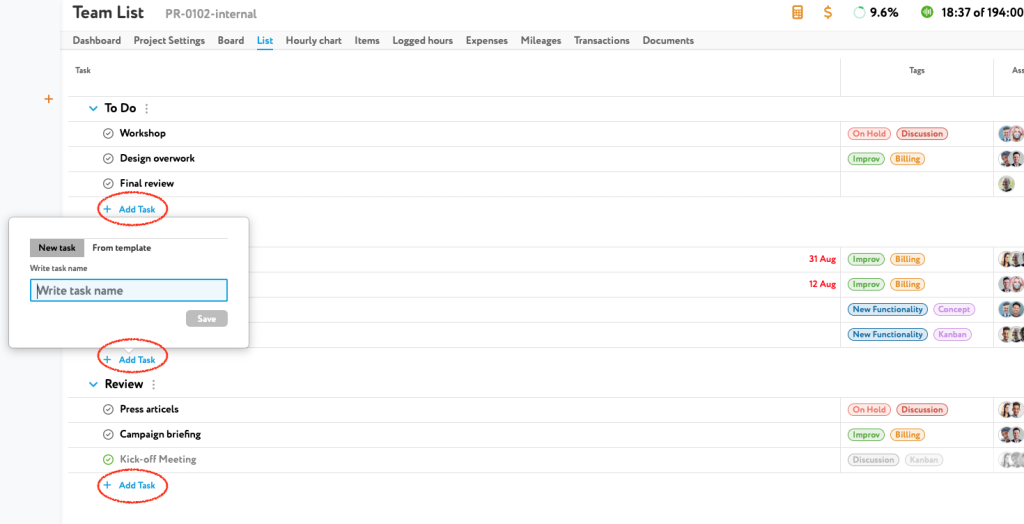 Project Tasks – Zistemo Knowledge Base