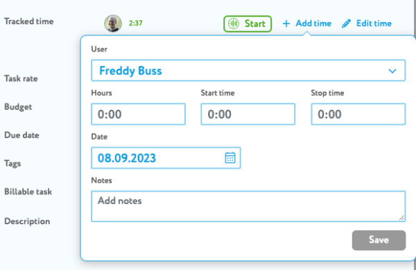 Track time on tasks – Zistemo Knowledge Base